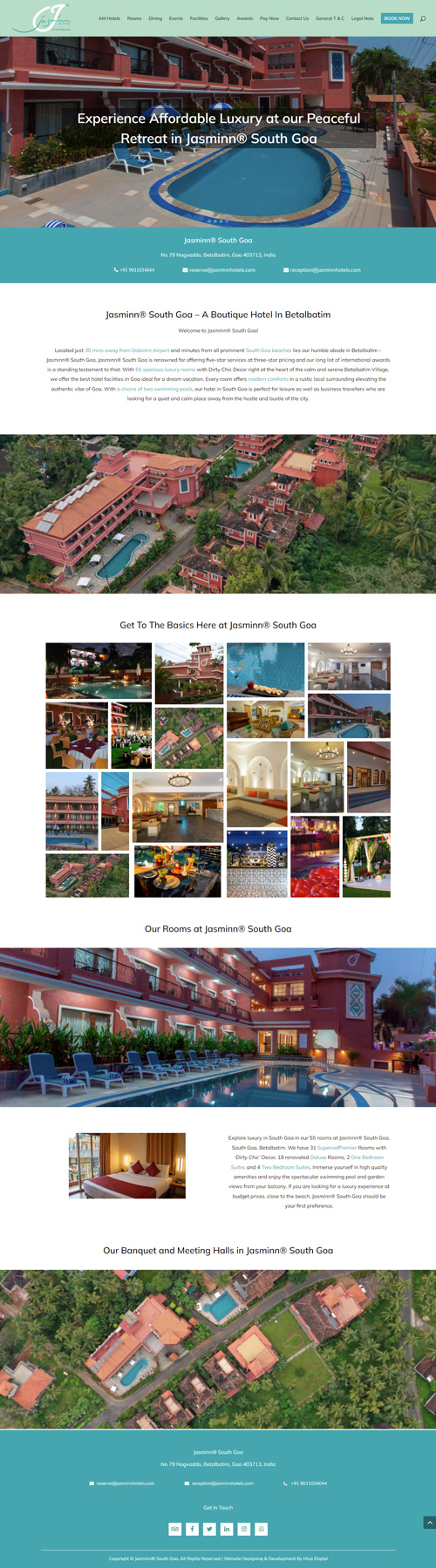 Jasminn Hotels - Website Development By Hiya Digital